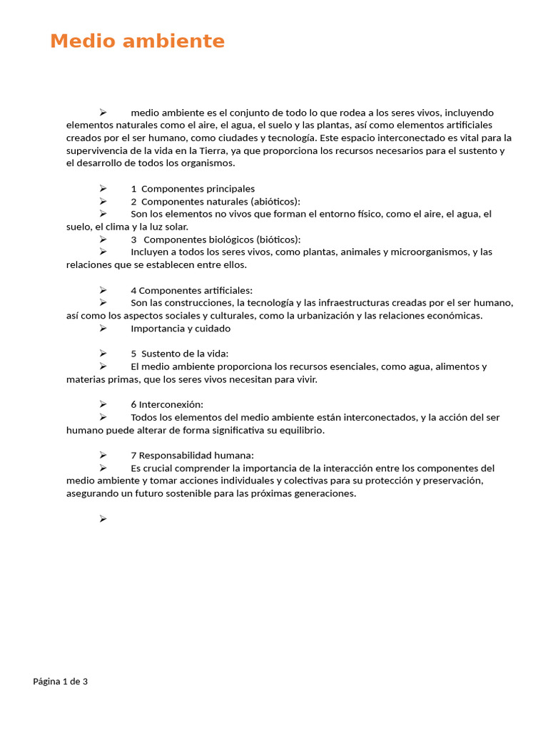 Medio Ambiente: Página 1 de 3 | PDF | Entorno natural | Suelo