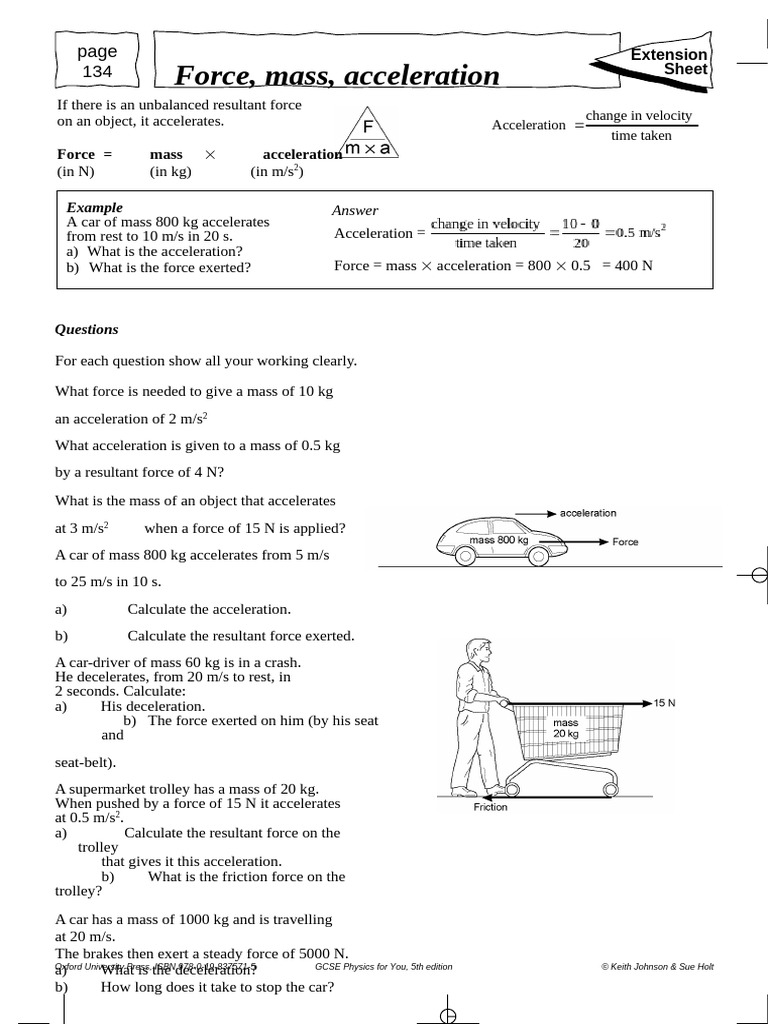 P4U Force Mass Acceleration | PDF