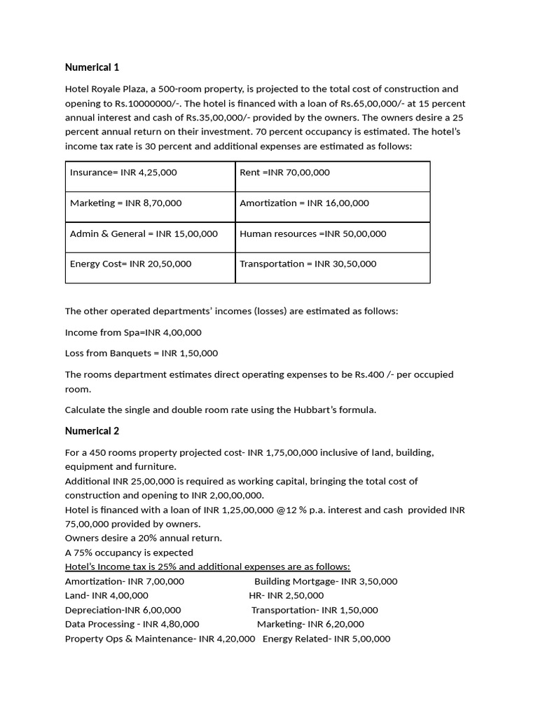 Hubbart's Formula Numerical | PDF | Expense | Mortgages