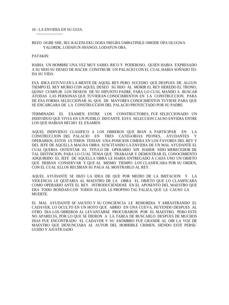 Envidia y Consecuencias en la Construcción | PDF