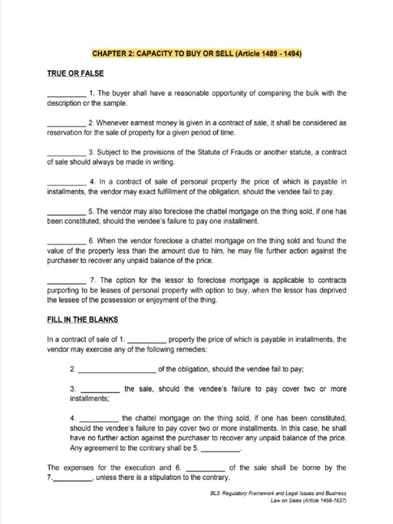 Legal Framework for Sales Contracts | PDF | Implied Warranty | Business Law