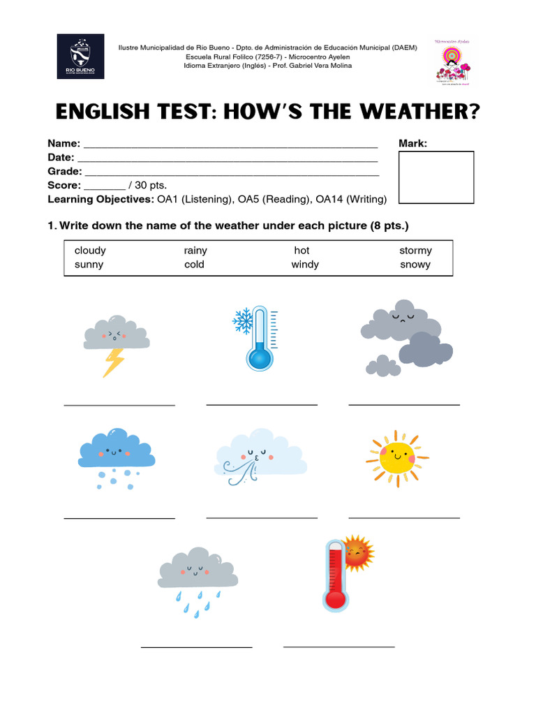Evaluación - How's The Weather | PDF