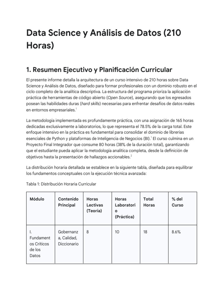 Diseño de Curso Data Science | PDF | Informática | Gestión de datos