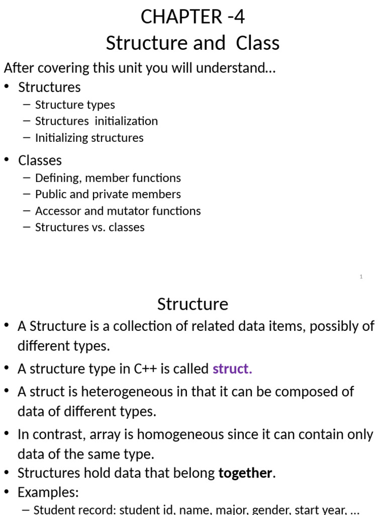CHAPTER - 4-Class and Structure | PDF | Class (Computer Programming ...