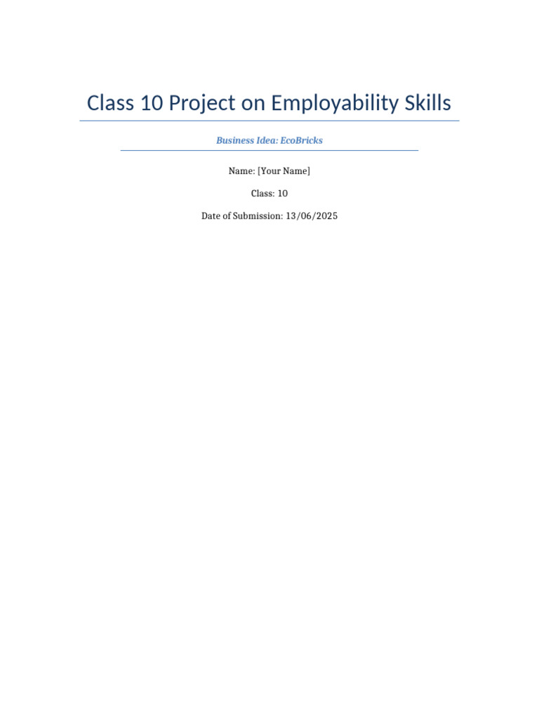 EcoBricks Employability Skills Project | PDF | Waste | Plastic