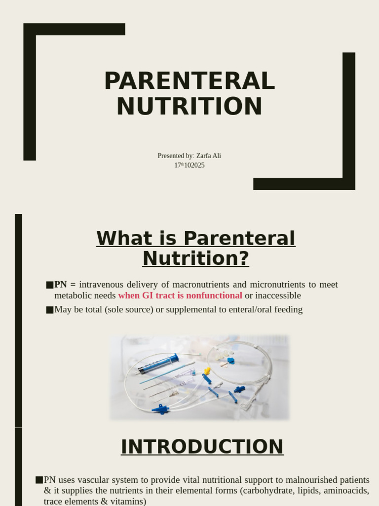 Understanding Parenteral Nutrition Basics | PDF | Diseases And ...