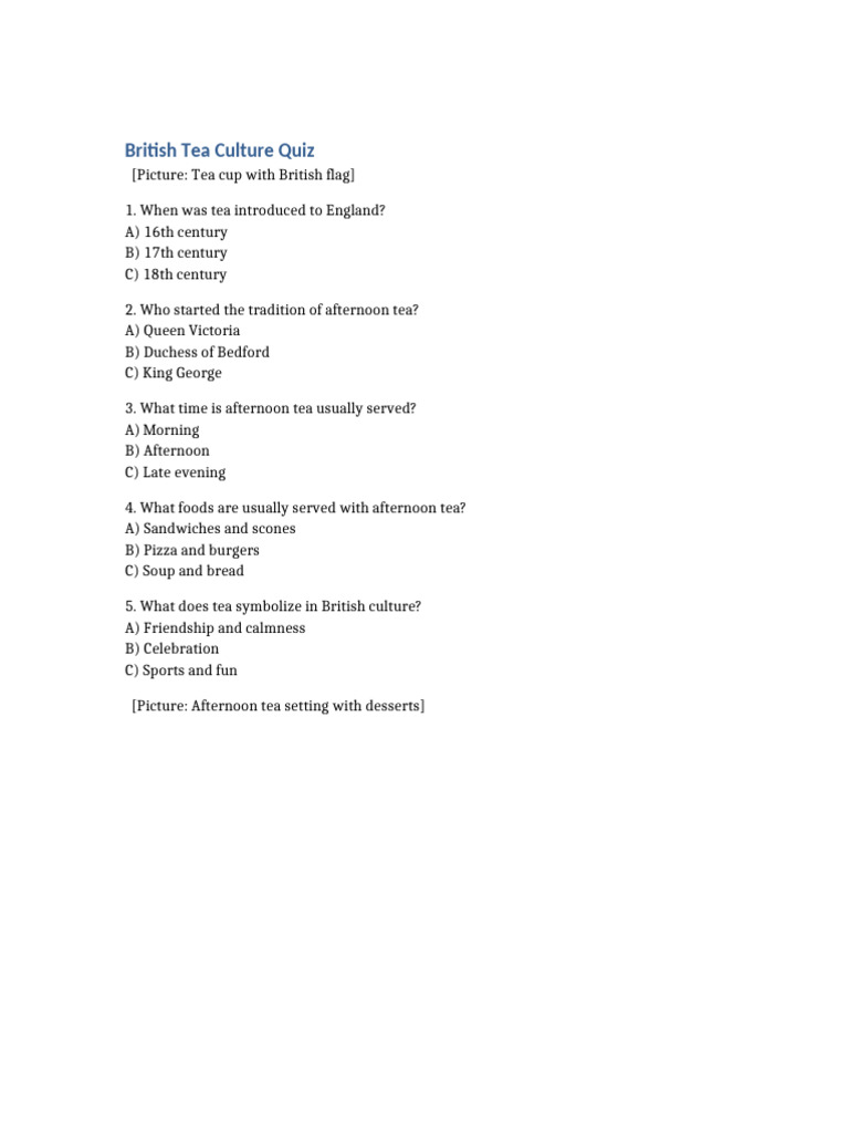 Test British Tea Culture | PDF