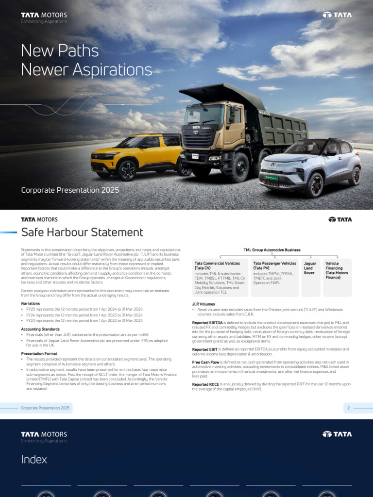 Tata Motors Corporate Presentation 2025 | PDF | Motor Vehicle
