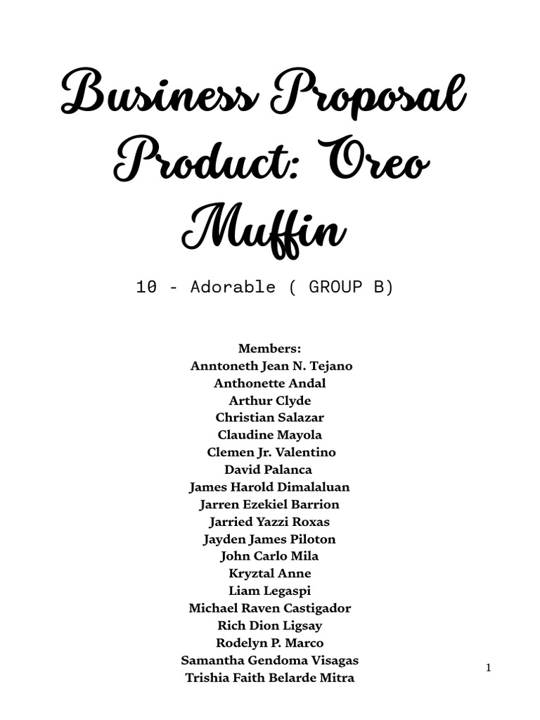 Oreo Muffin Business Proposal | PDF | Muffin | Cooking