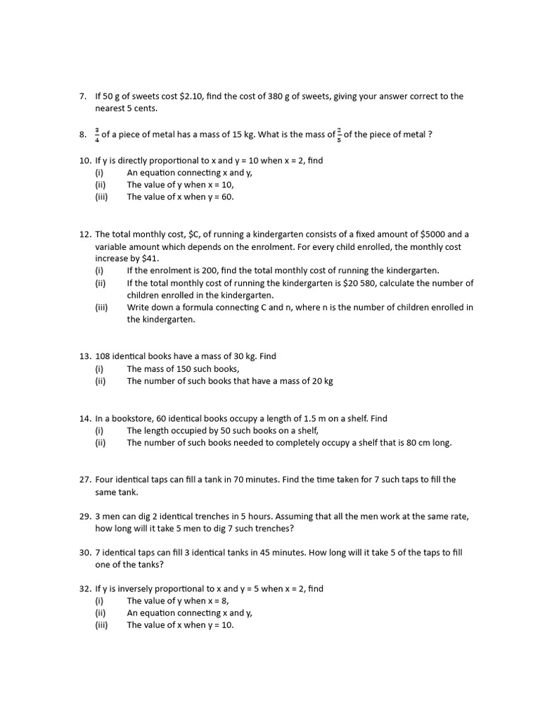 Kisi-Kisi Quiz Direct Inverse Proportion (I) | PDF | Physical ...