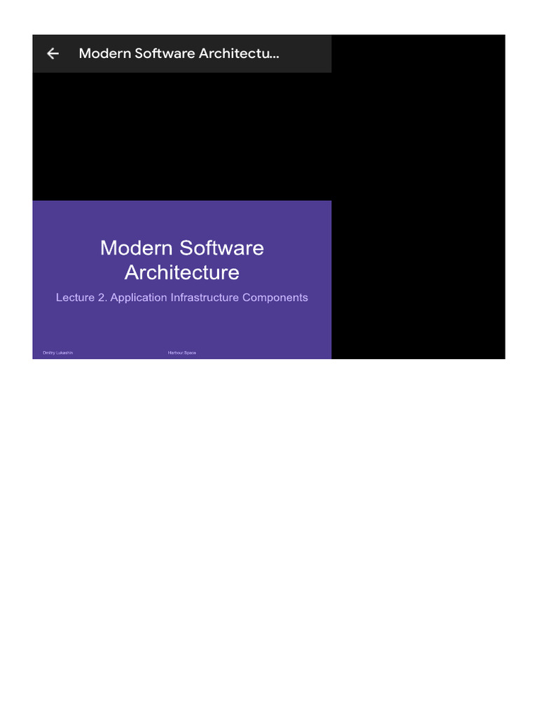 Modern Software Architecture. Lecture 2 - Google Slaytlar | PDF