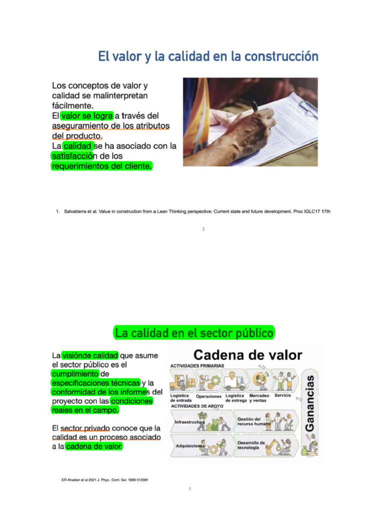 Valor y Calidad en Construcción Lean | PDF | Calidad (comercial ...