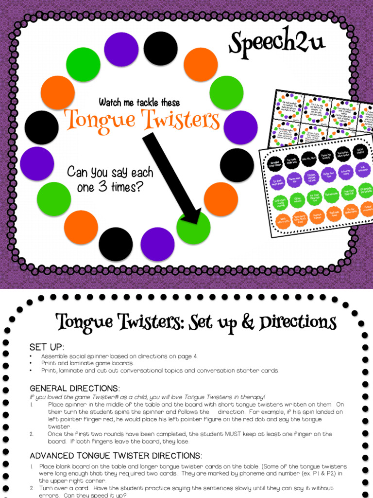 Tongue Twisters Articulation | PDF