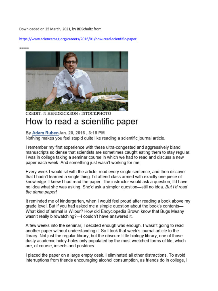 Mastering Scientific Paper Reading | PDF