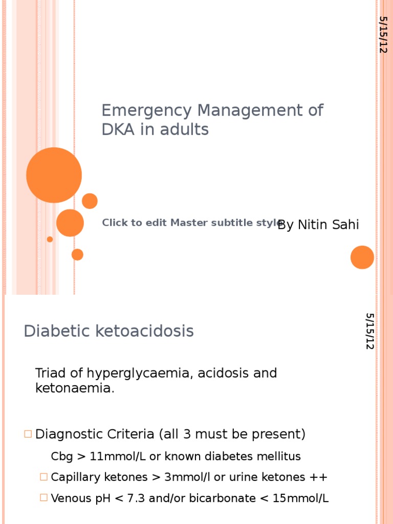 Emergency Management of DKA in Adults | PDF | Clinical Medicine ...