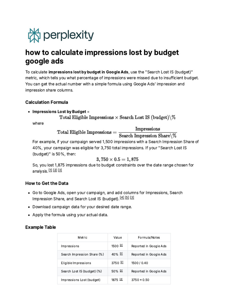 Calculate Impressions Lost by Budget | PDF | Chess | Chess Theory