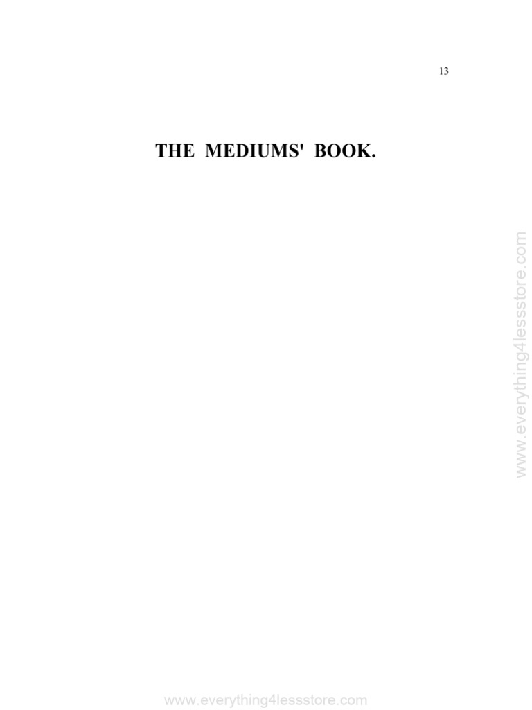 Allan Kardec - The Mediums Book | PDF | Spiritualism | Occult
