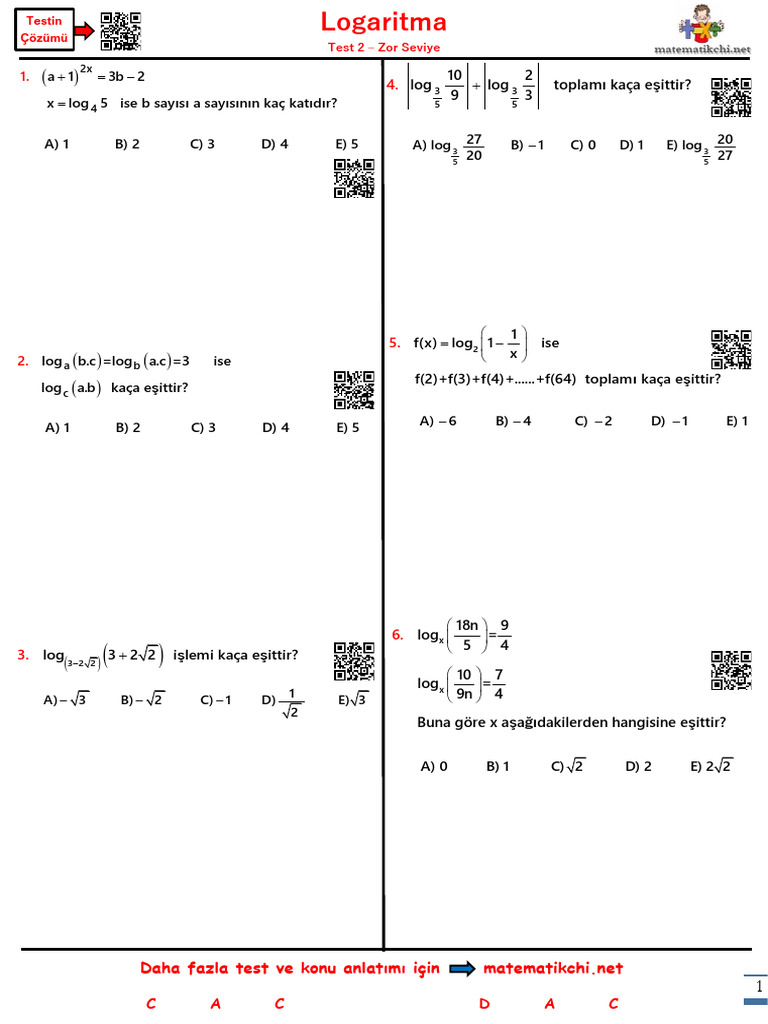 Logaritma Test 2 Z | PDF