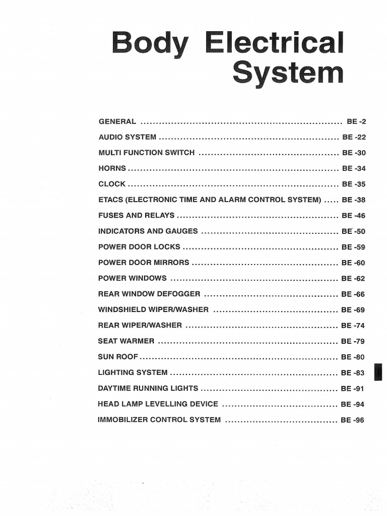 Body Electrical System | PDF
