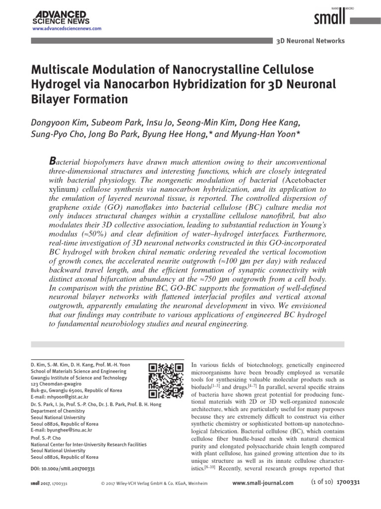 Kim Et Al. 2017 Multiscale Modulation of Nanocrystalline Cellulose ...