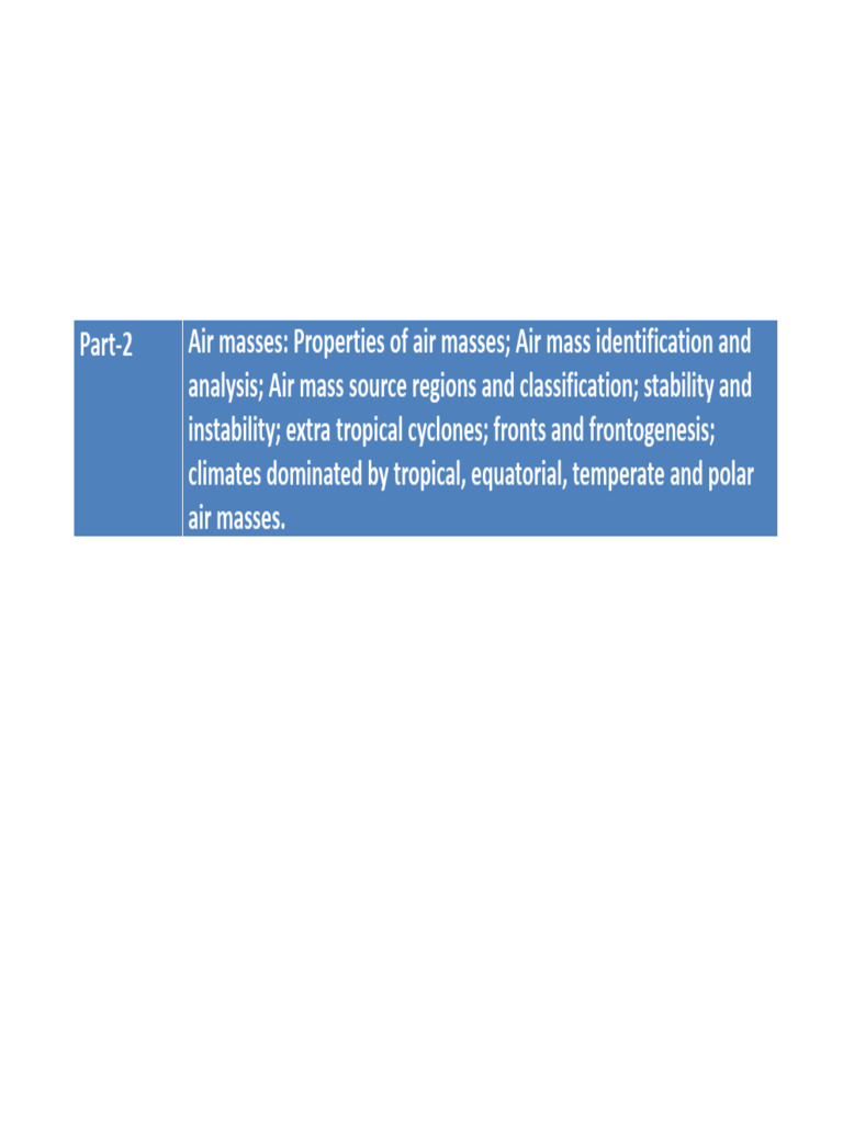 KKO Part2 AirMass Notes | PDF | Atmosphere Of Earth | Oceanic Climate