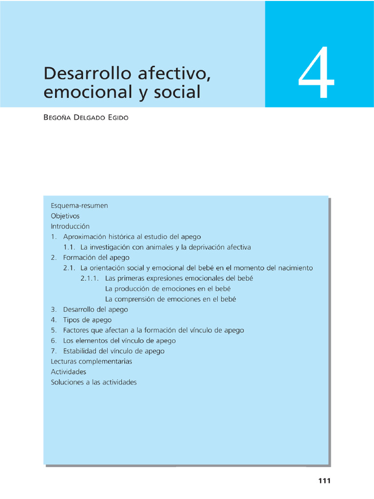 S3 - Lectura - 4 - Desarrollo Afectivo, Emocional y Social | PDF