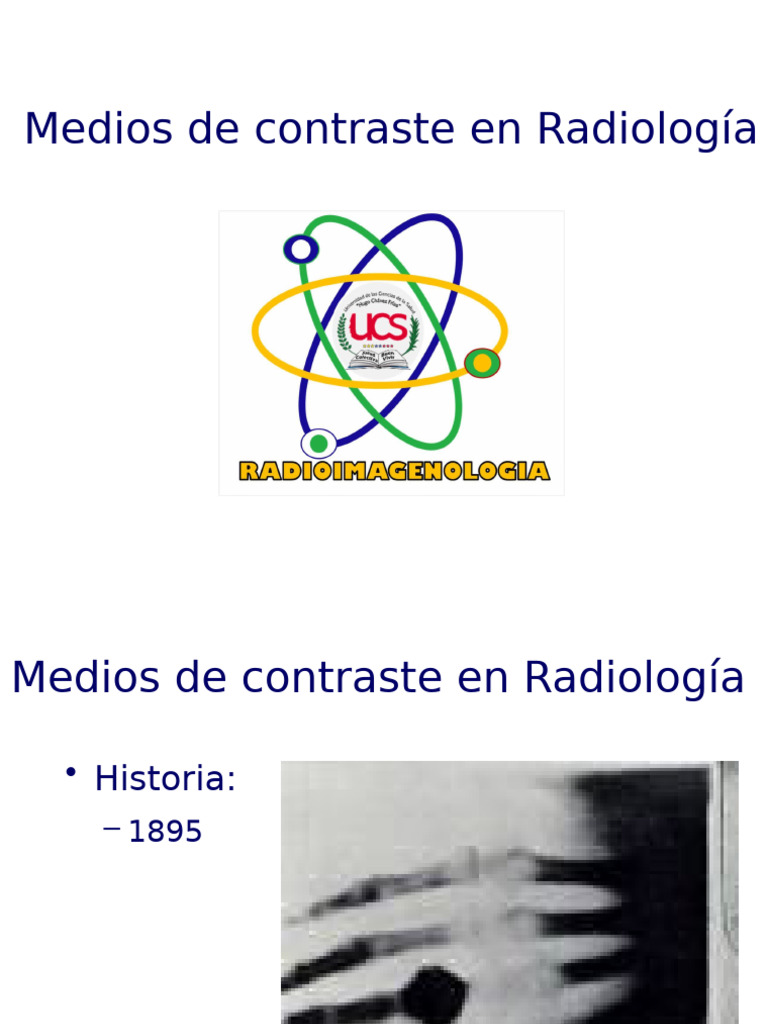 Medios de Contraste en Radiología: Tipos y Usos | PDF | Rayo X | Enlace ...