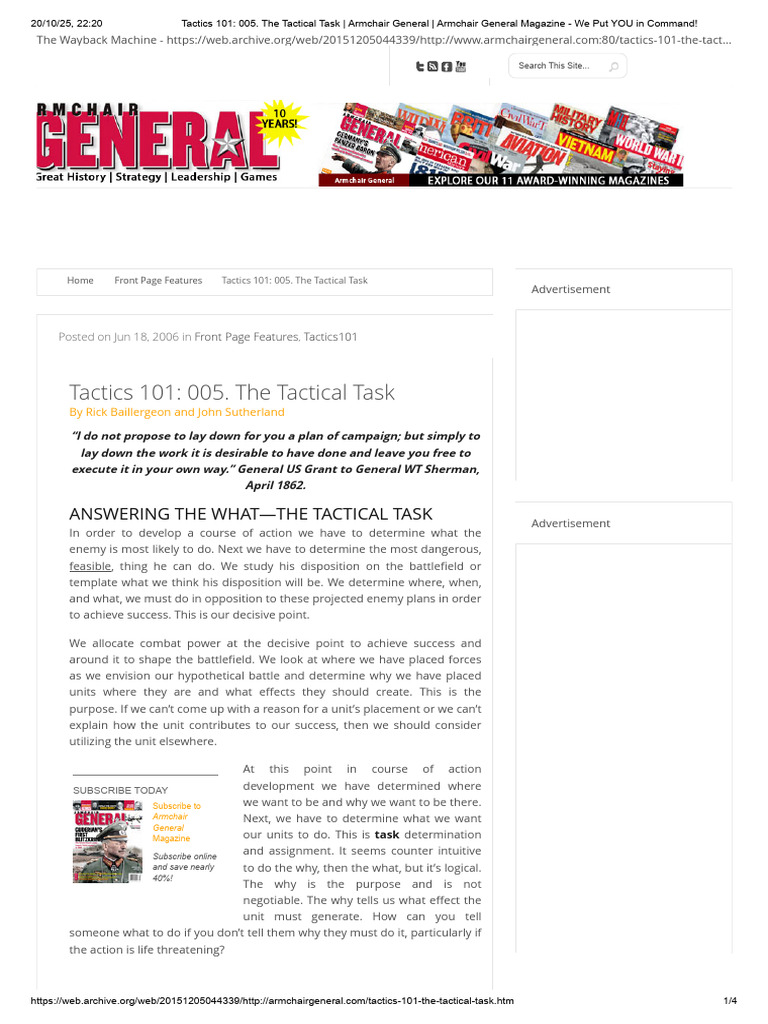 Understanding Tactical Tasks in Combat | PDF | Military Tactics ...