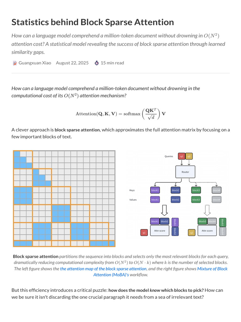 Statistics Behind Block Sparse Attention | PDF | Signal To Noise Ratio ...