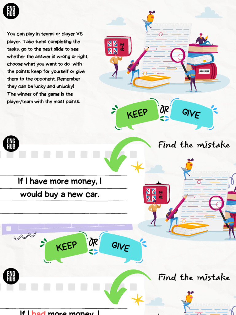 B1-B2 Conditionals (1,2,3) Keep or Give Game | PDF