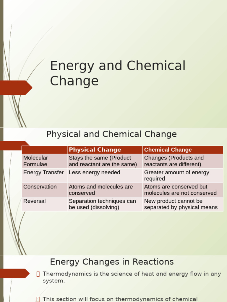 Energy Changes in Chemical Reactions | PDF | Chemical Reactions | Enthalpy