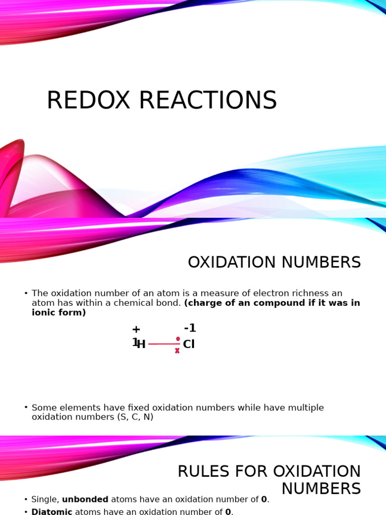 Understanding Redox Reactions and Oxidation Numbers | PDF | Redox ...