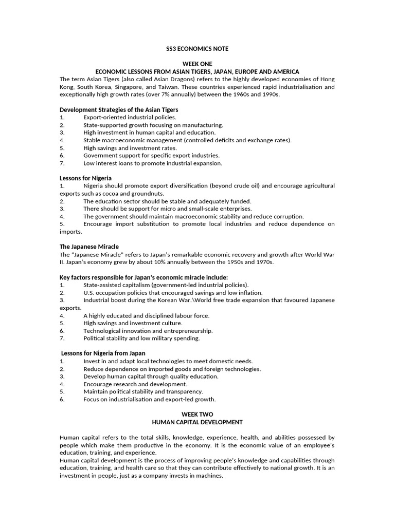 Ss3 Economics | PDF | Petroleum | Four Asian Tigers
