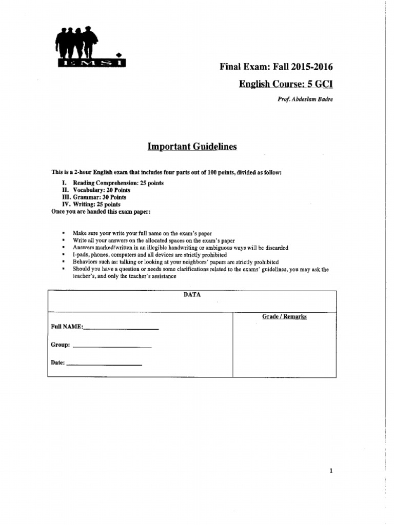 Exam - 5GC+++++ | PDF