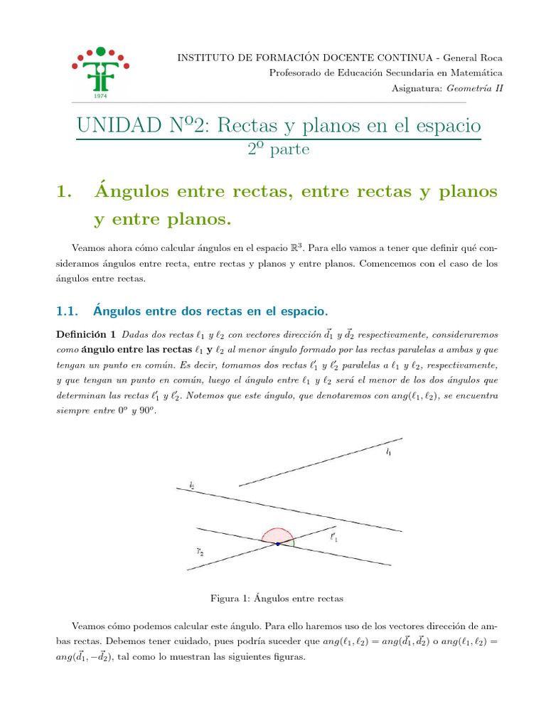 Apunte - Rectas y Planos - FM - 2parte | PDF | Triángulo | Línea ...