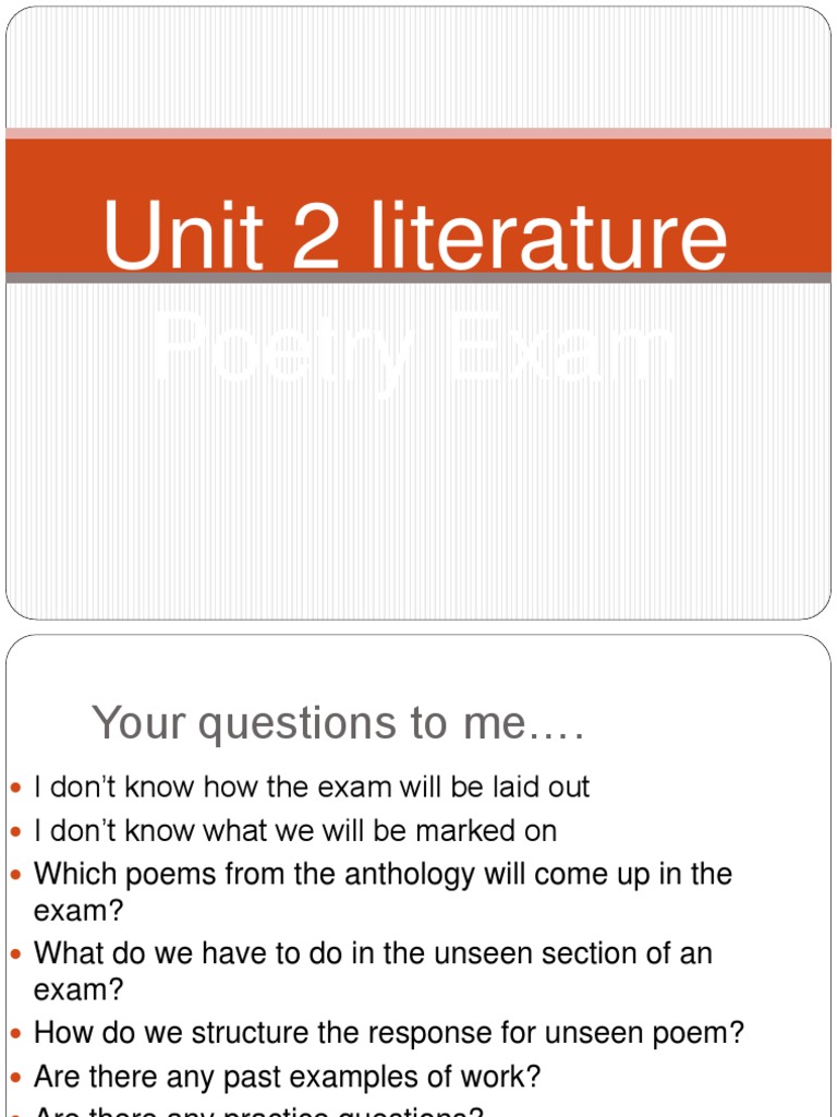 Poetry Exam | PDF | Test (Assessment) | Educational Assessment