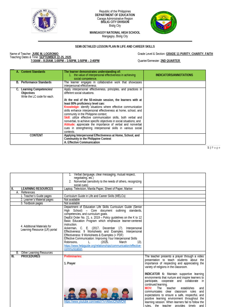 DLP - Verbal & Nonverbal Comm | PDF | Nonverbal Communication | Learning
