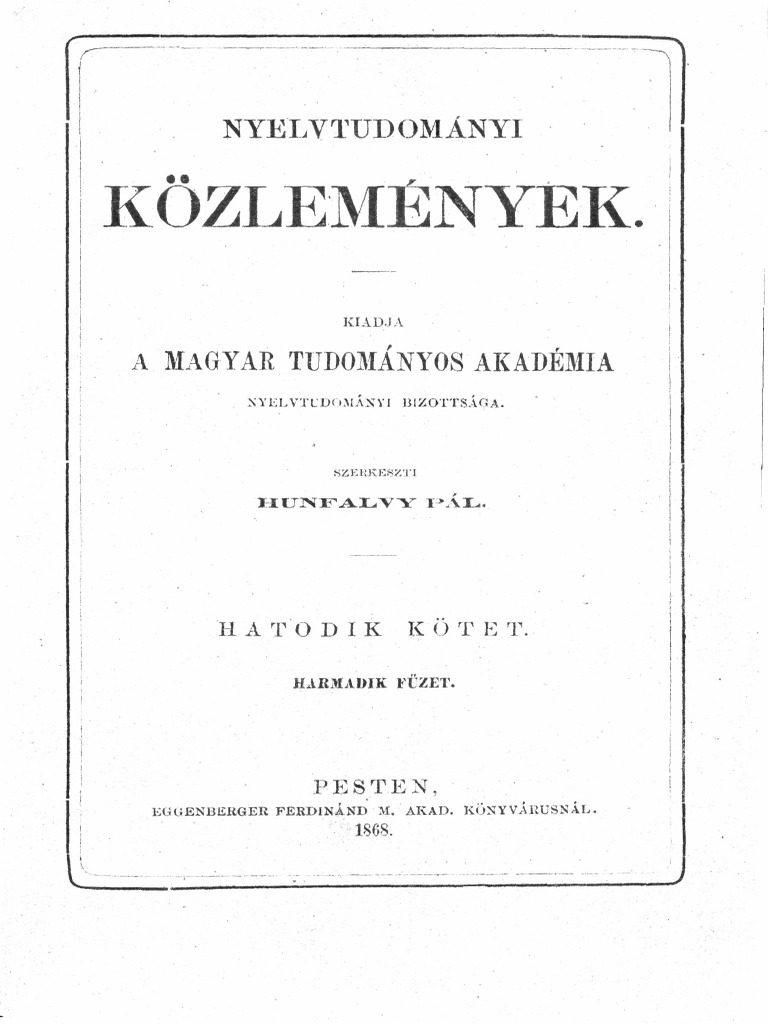 Fogarasi - A Pedig, Penig, Kedig Szókról - 1868 | PDF