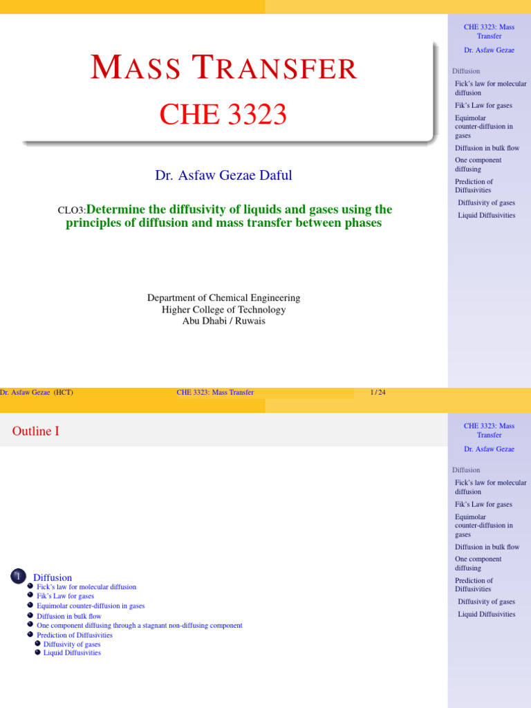 CLO3 - Diffusion | PDF | Diffusion | Continuum Mechanics