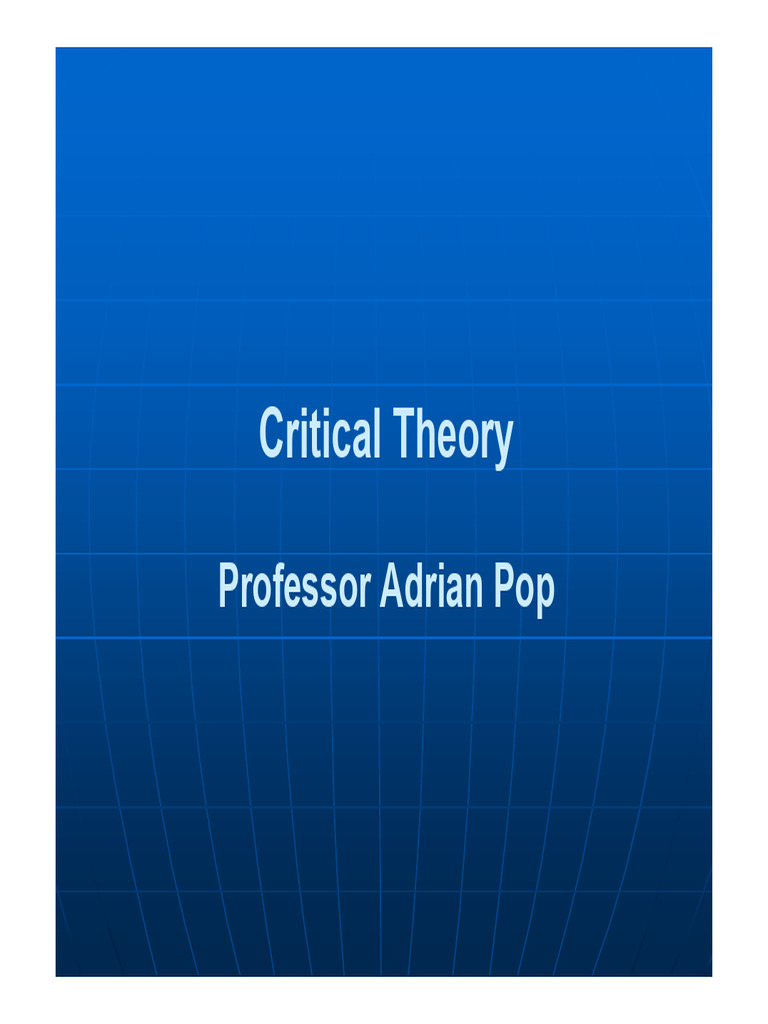 Understanding Critical Theory in IR | PDF | Critical Theory | Liberal ...