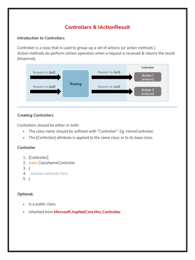 ASP 05 Controllers & IActionResult | PDF | Web Server | Internet & Web