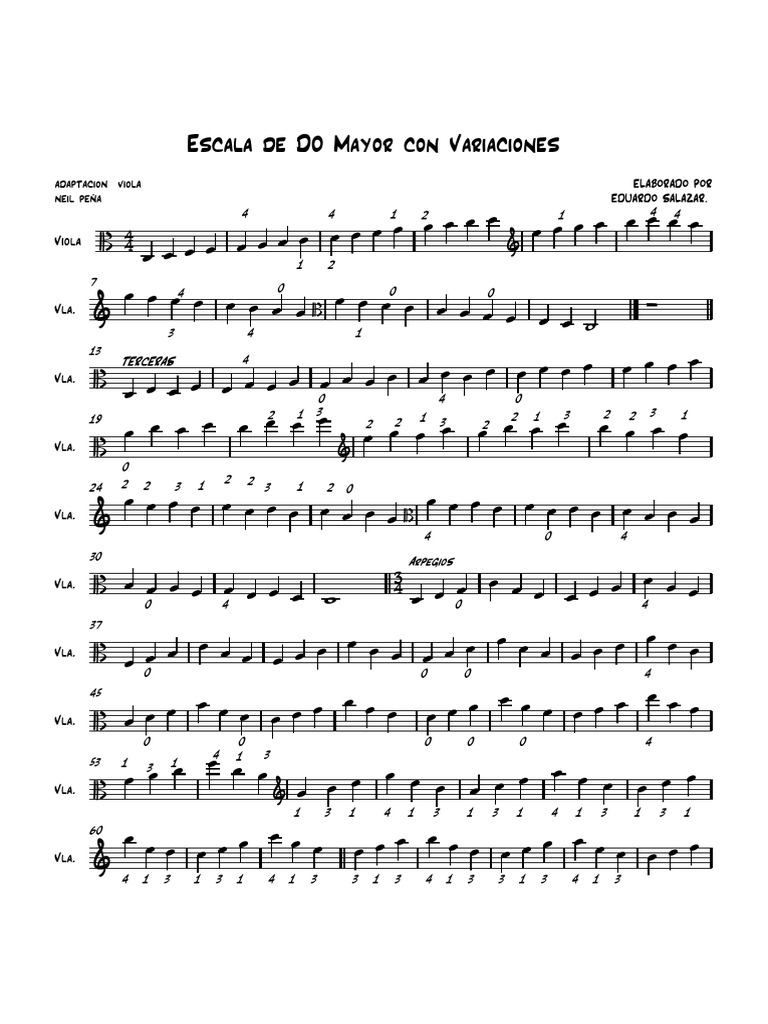 Escala de DO Mayor Con Variaciones | PDF