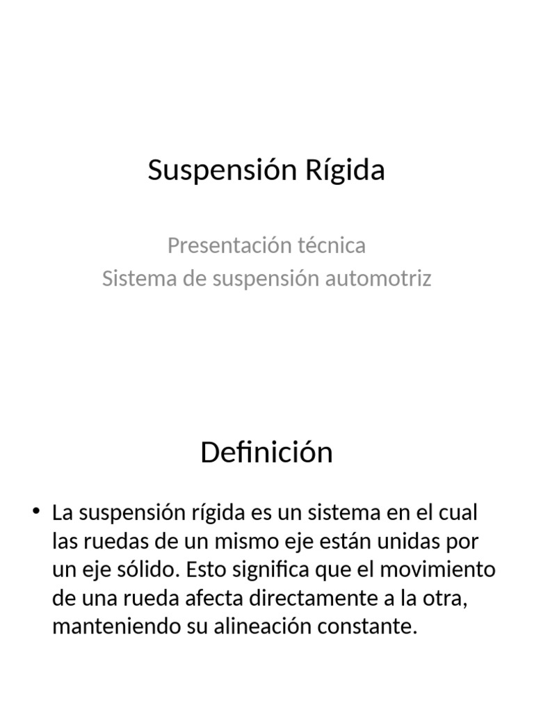 Suspension Rigida Presentacion Tecnica | PDF
