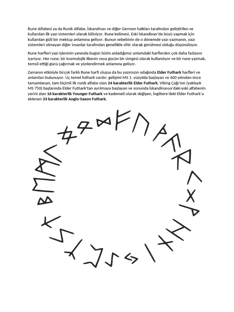 Rune Alfabesi Ya Da Runik Alfabe | PDF
