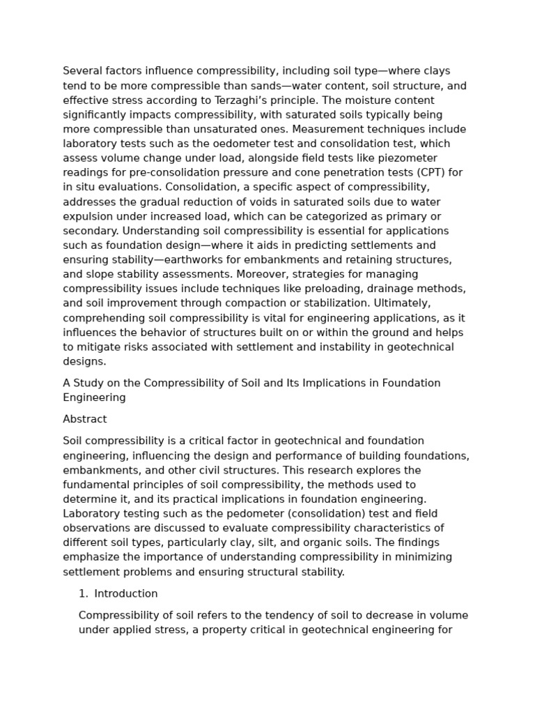 Compressibility of Soil Research | PDF | Geotechnical Engineering ...