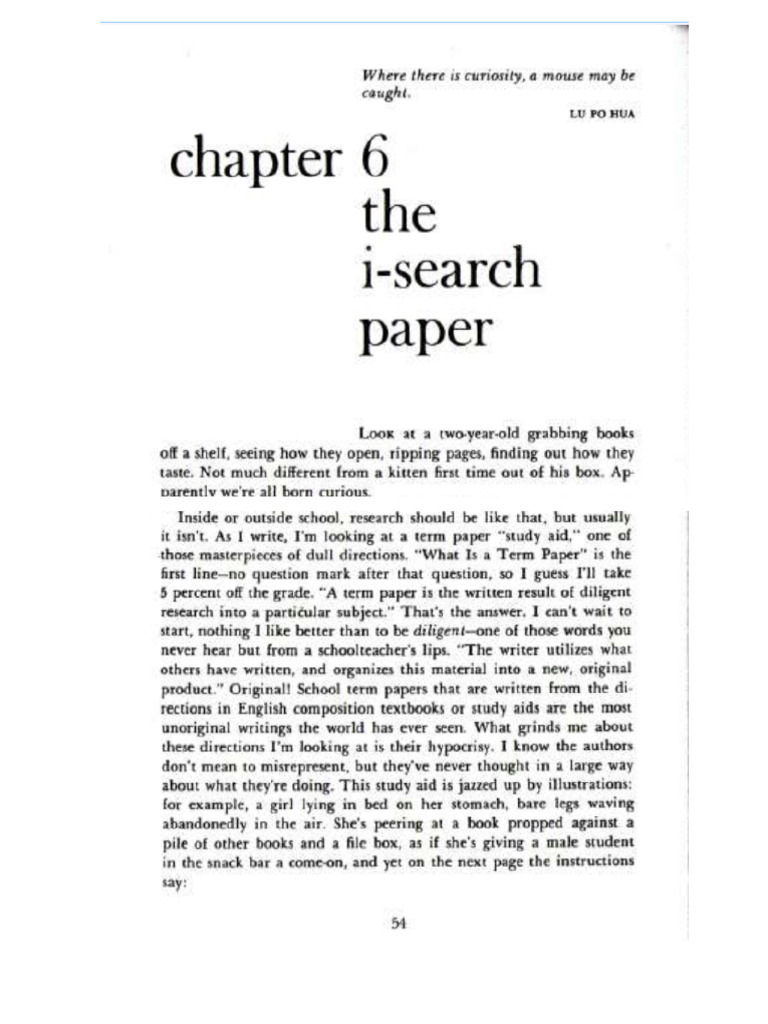 CH 6 Ken Macrorie I Search Paper | PDF
