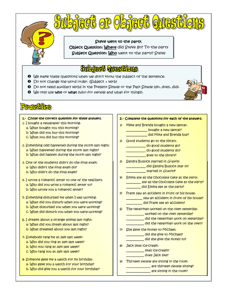 Forming Questions in English Grammar | PDF | Subject (Grammar) | Question