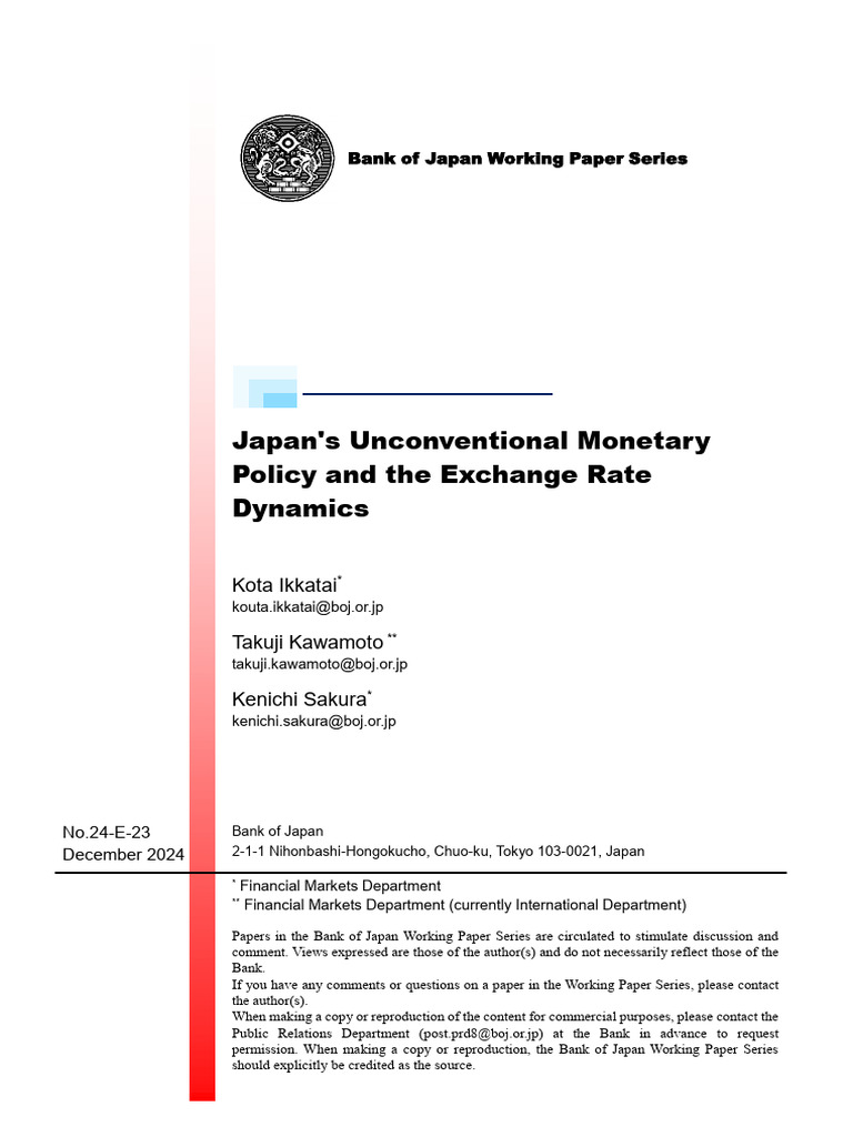 Japan's Monetary Policy and Exchange Rates | PDF | Monetary Policy ...