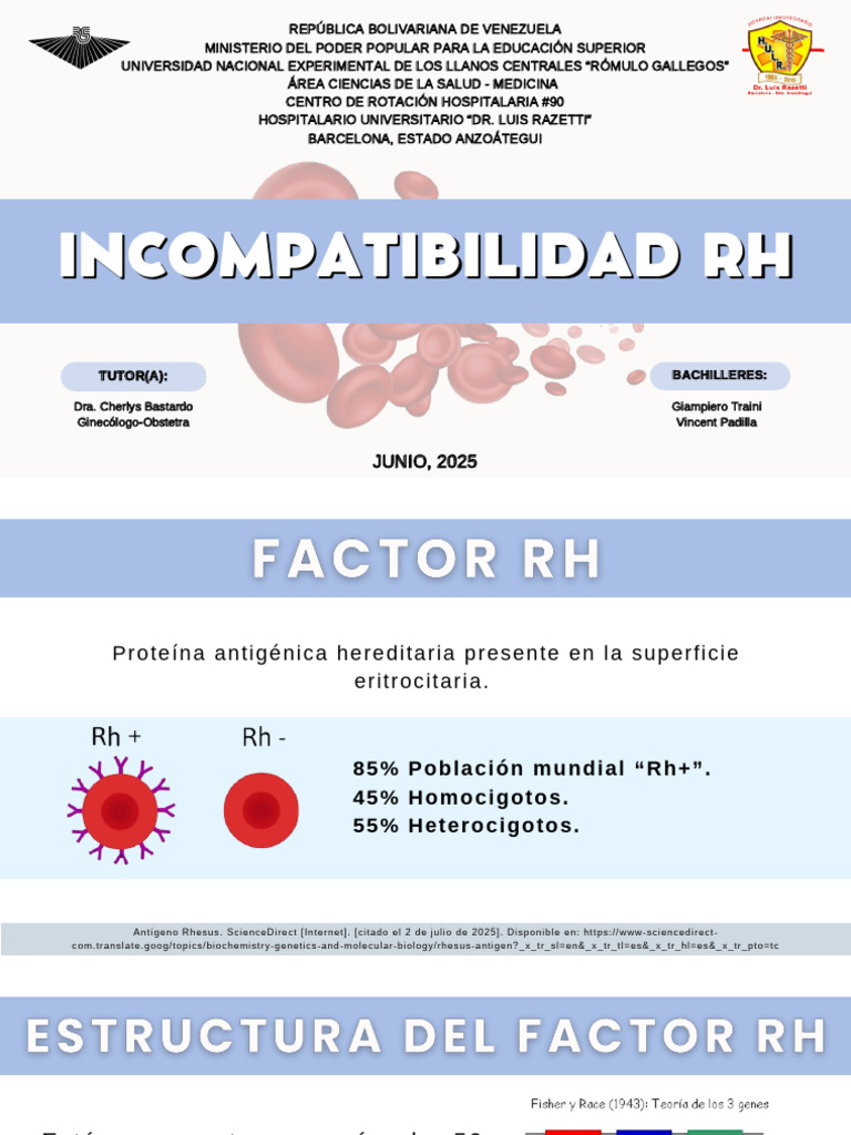Incompatibilidad Rh: Diagnóstico y Manejo | PDF | Especialidades ...