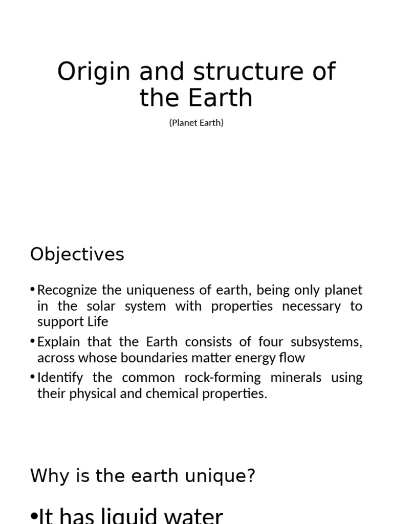 Earth’s Unique Structure and Subsystems | PDF | Earth | Atmosphere